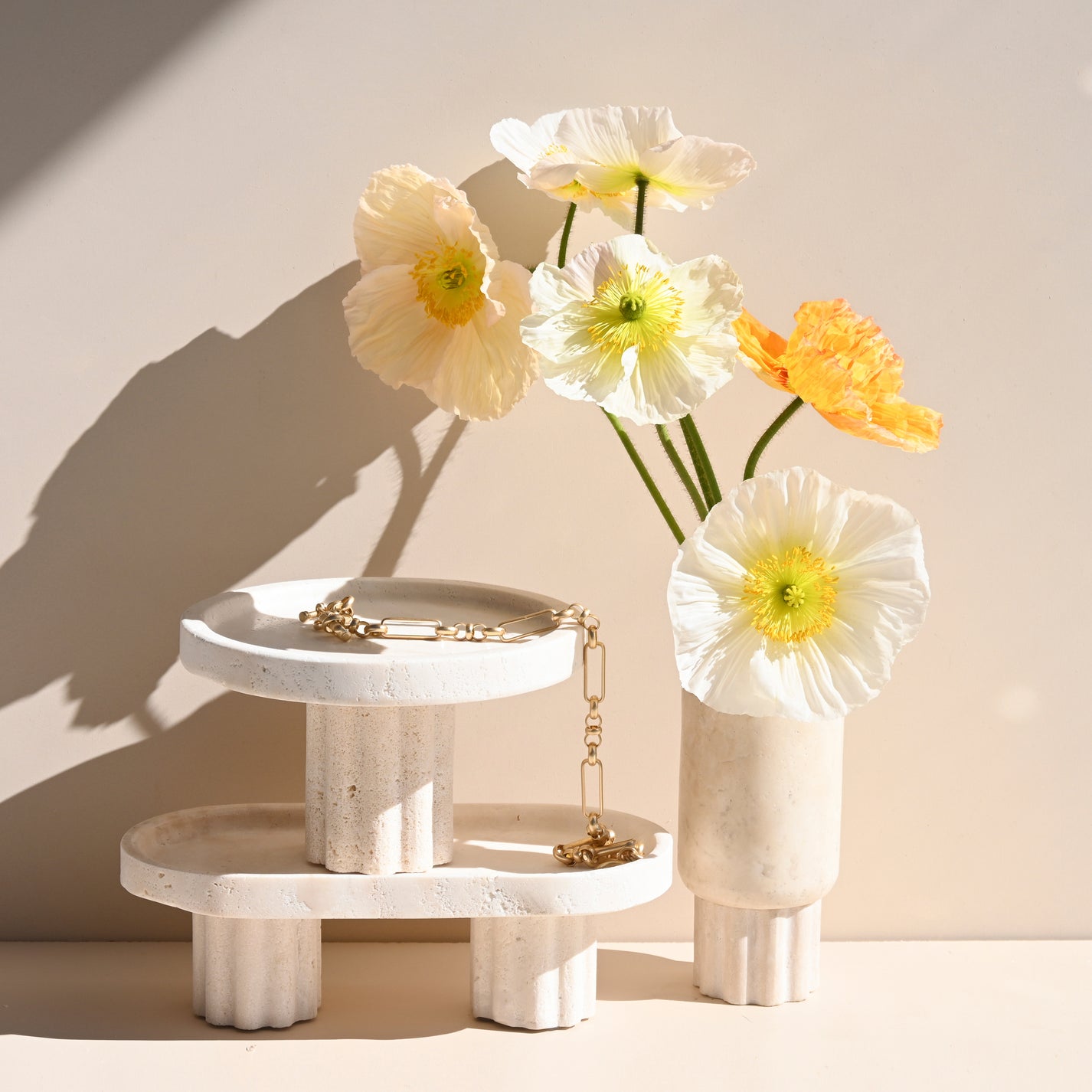Column Tray - Round / Travertine – The Timber Line