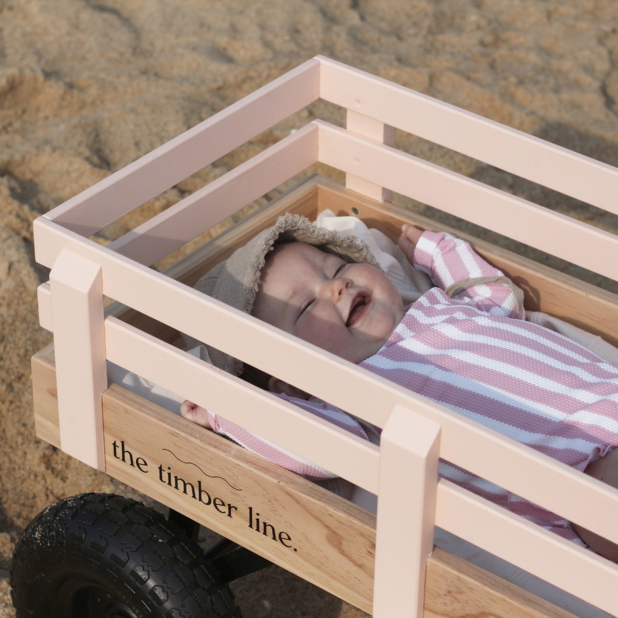 Buggy in Peachy Beachy | Wooden Beach Cart - The Timber Line